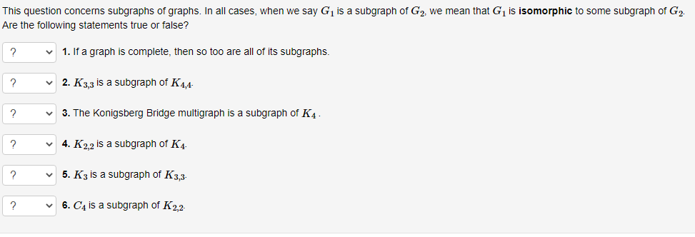 Solved This question concerns subgraphs of graphs. In all | Chegg.com