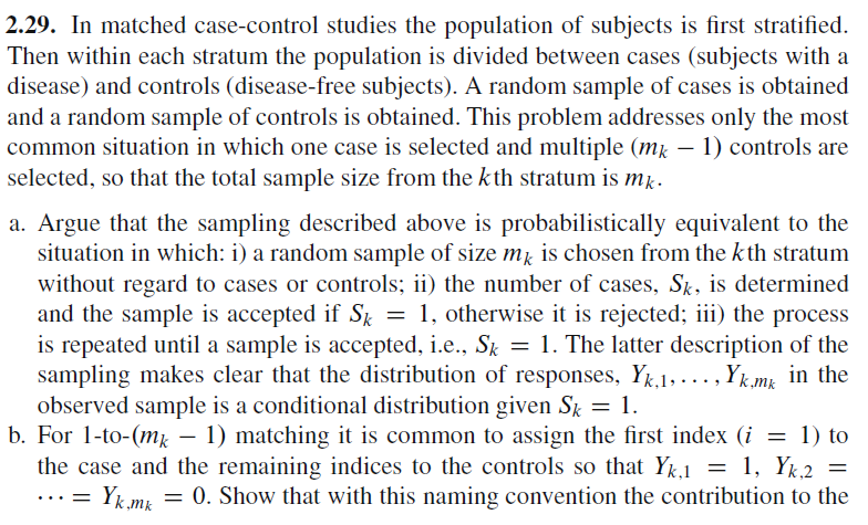 2.29. In matched case-control studies the population | Chegg.com