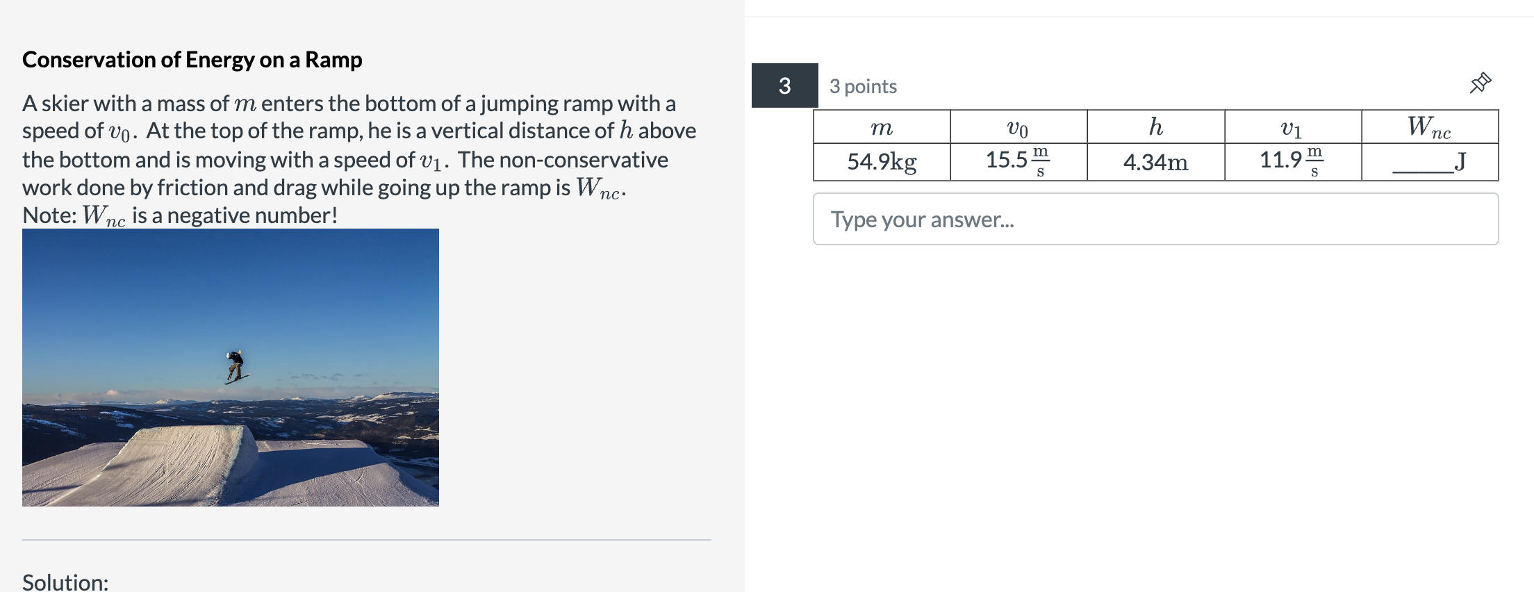 Solved Conservation of Energy on a Ramp 33 points A skier | Chegg.com