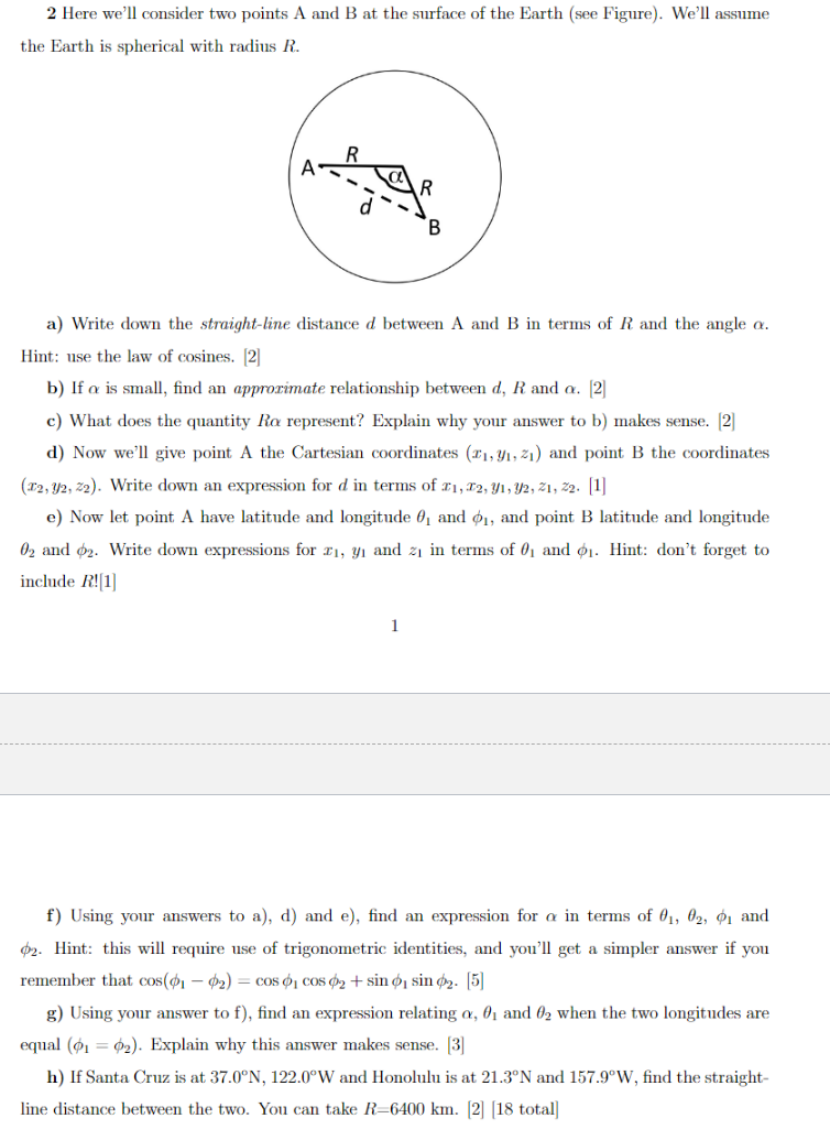 2 Here we'll consider two points A and B at the | Chegg.com