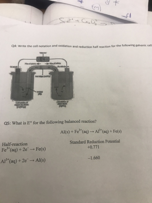 Solved Q4: Write the cell notation and oxidation and | Chegg.com