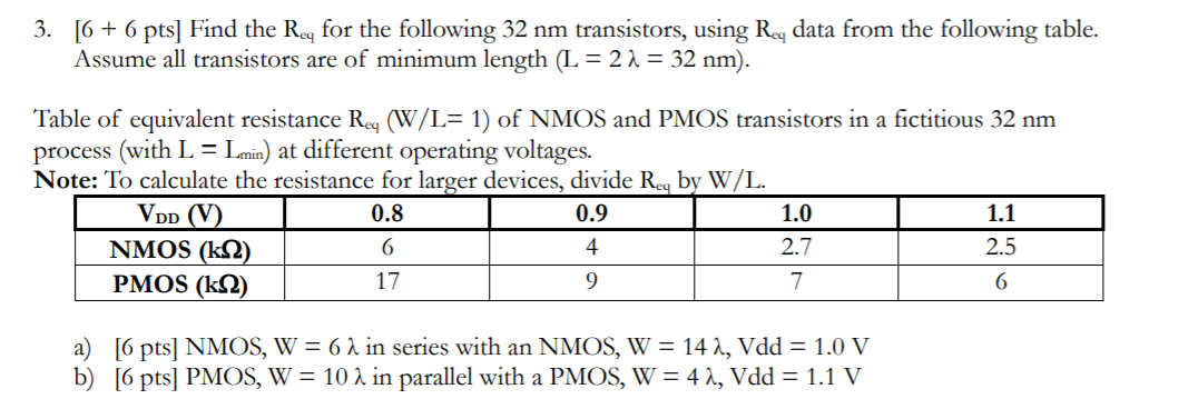Solved 3. 16 + 6 pts Find the Reg for the following 32 nm | Chegg.com