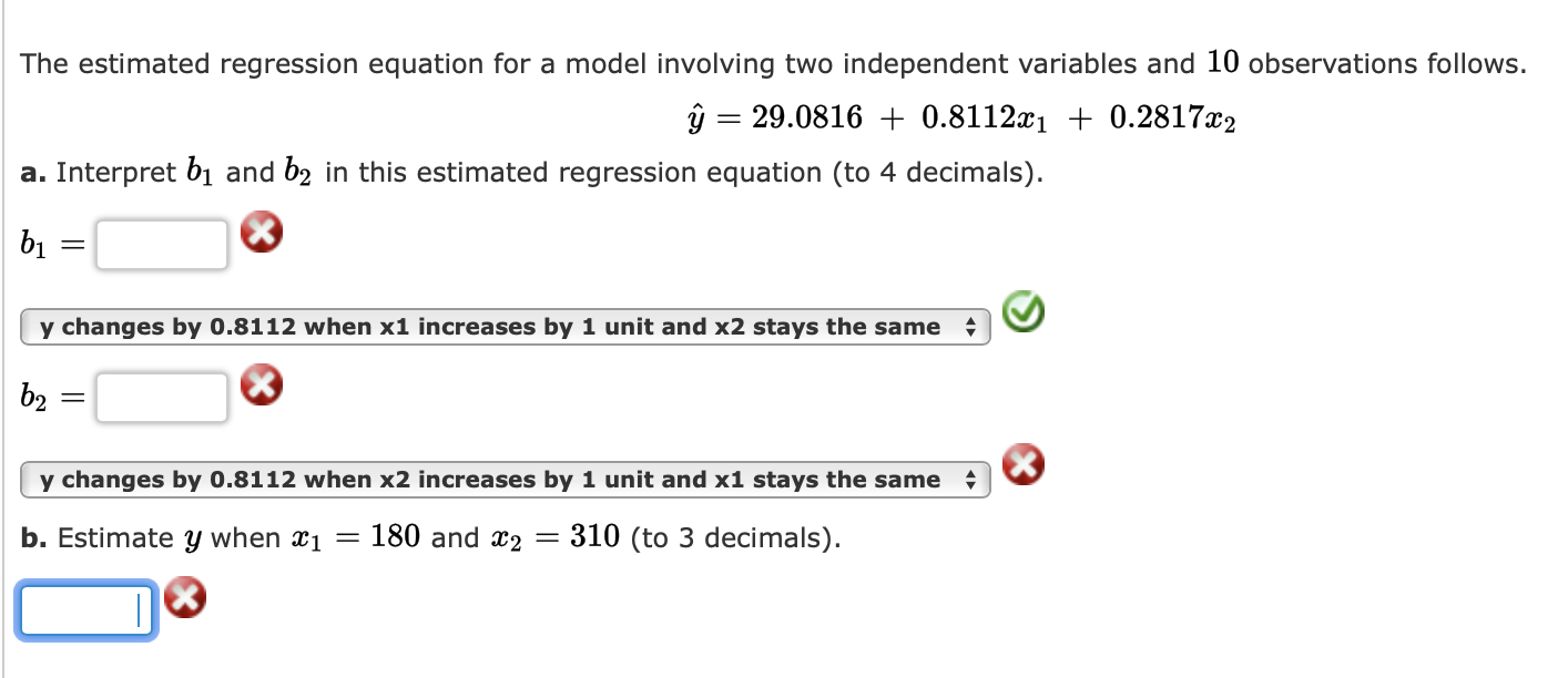solved-the-estimated-regression-equation-for-a-model-chegg