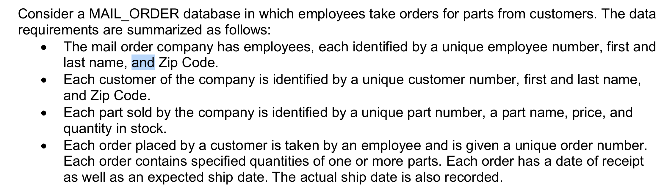 Solved Consider a MAIL_ORDER database in which employees | Chegg.com
