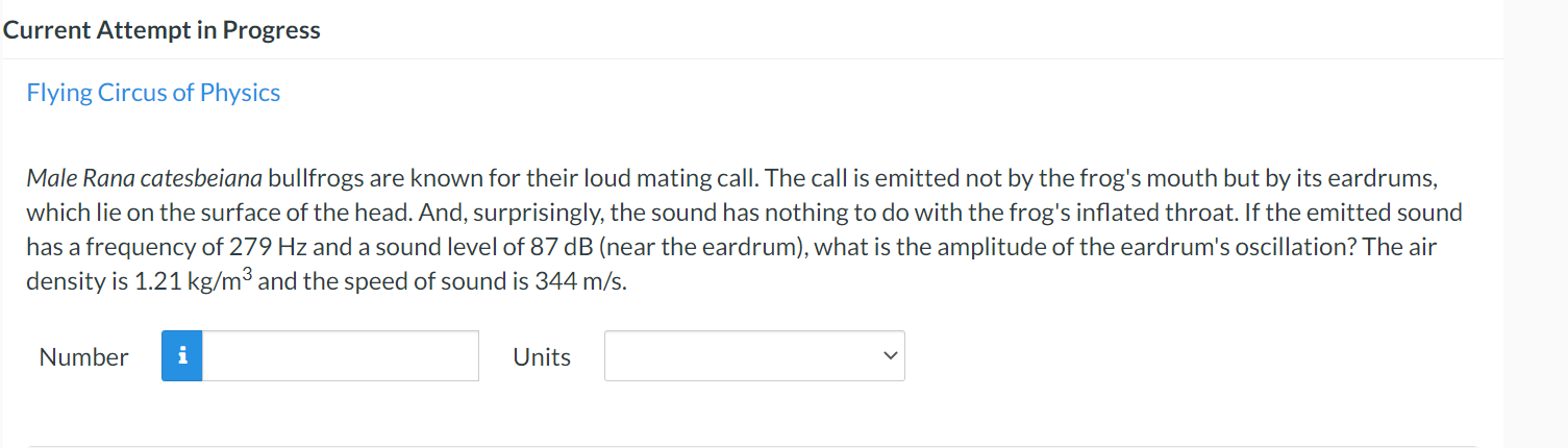 Solved Current Attempt in Progress Flying Circus of Physics | Chegg.com