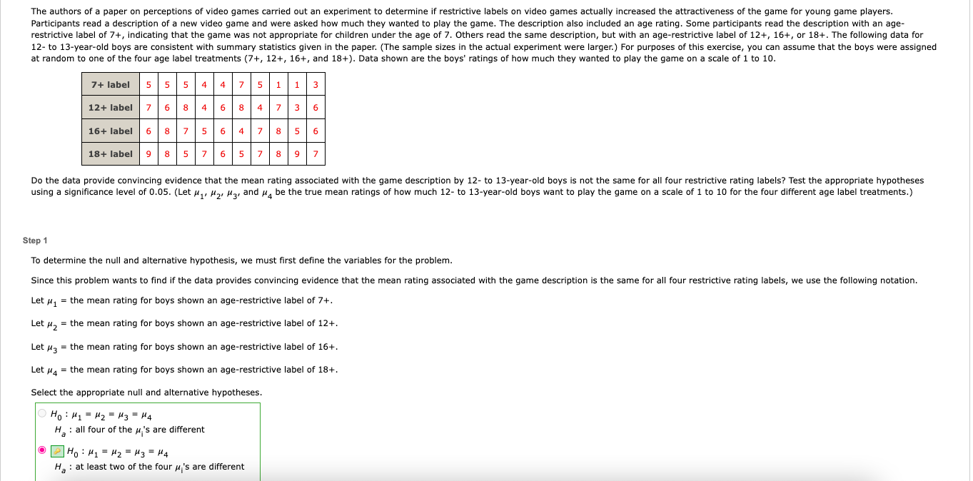 Solved at random to one of the four age label treatments | Chegg.com