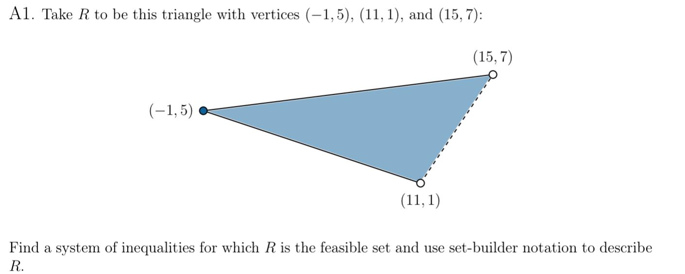 Solved A1. Take R to be this triangle with vertices | Chegg.com