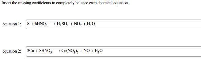 Solved Insert the missing coefficients to completely balance | Chegg.com