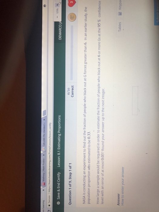Solved /Portal/l 125% Save & End Certify Lesson: 8.1 | Chegg.com