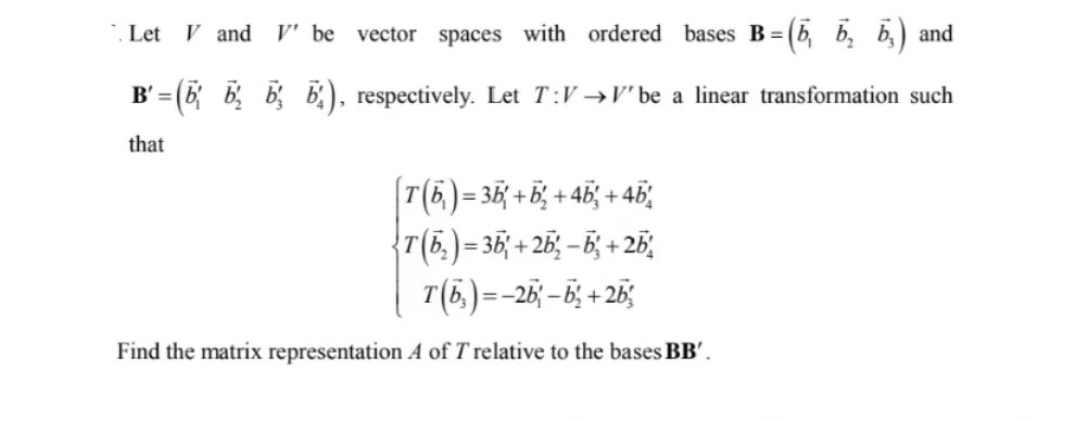 Solved Let V and V′ be vector spaces with ordered bases | Chegg.com