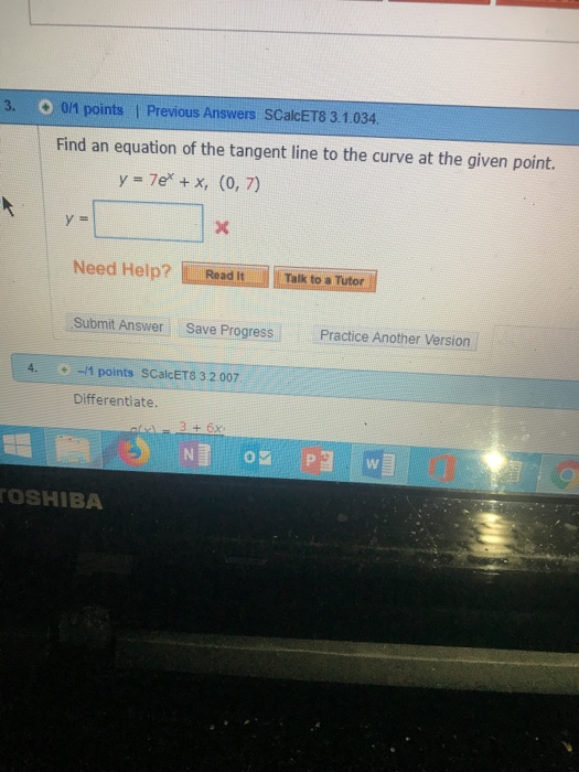 Solved 3. O 01 points | Previous Answers SCalcET8 3.1.034 | Chegg.com