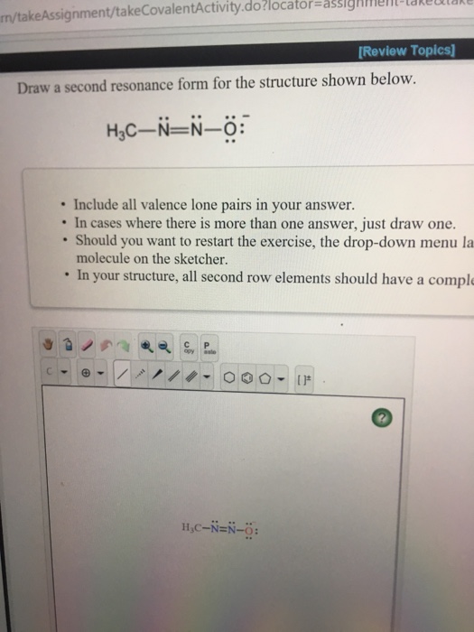 Solved com Review Topics] Draw a second resonance form for | Chegg.com