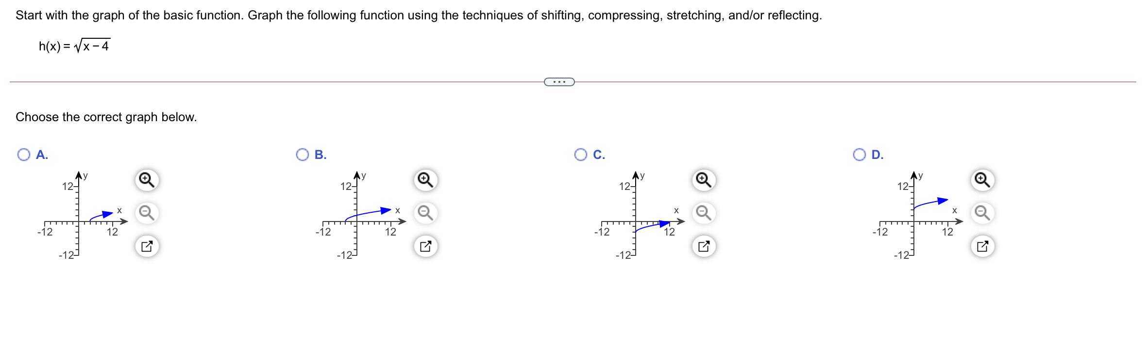 Solved Start with the graph of the basic function. Graph the | Chegg.com