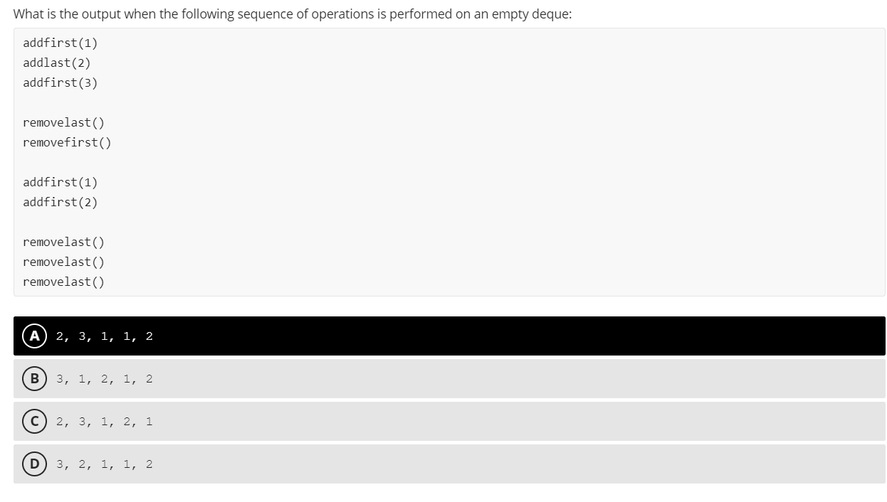 Solved What is the output when the following sequence of | Chegg.com