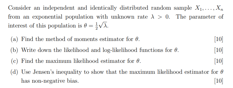 Solved Consider an independent and identically distributed | Chegg.com