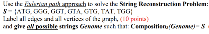 Solved Use the Eulerian path approach to solve the String | Chegg.com