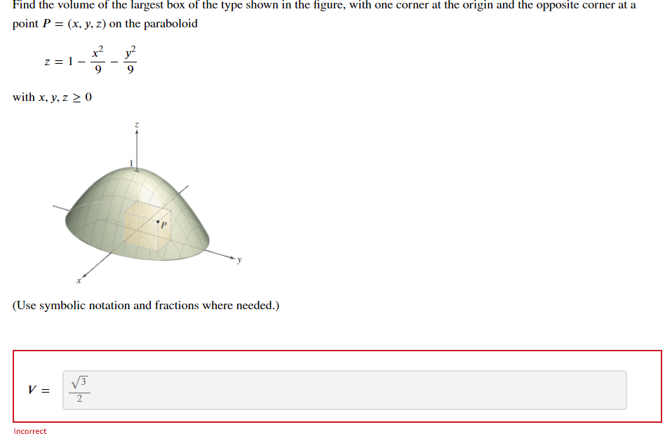 Find the volume of the largest box of the type shown | Chegg.com