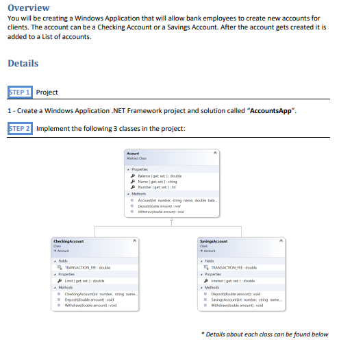 Solved Overview You will be creating a Windows Application | Chegg.com
