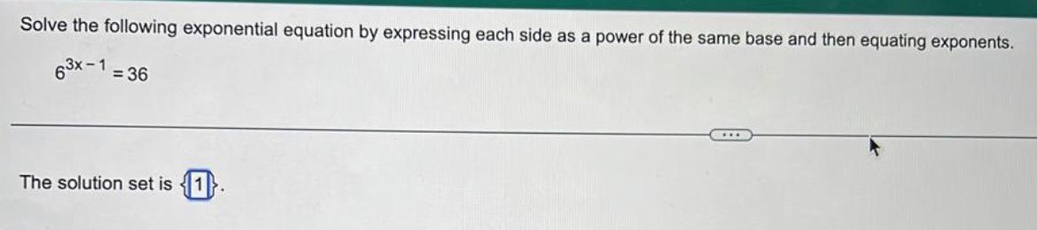Solved Solve the following exponential equation by | Chegg.com