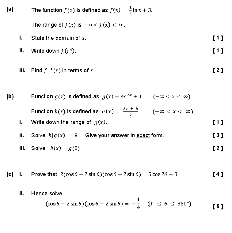 Solved A The Function Fx Is Defined As Fx 4 Inx 3 