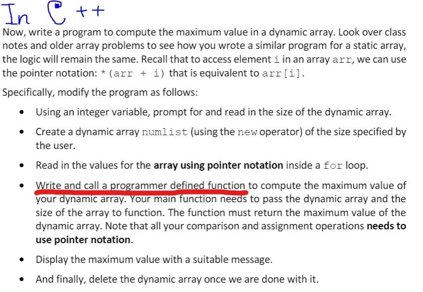 Solved In C++ Now, write a program to compute the maximum | Chegg.com