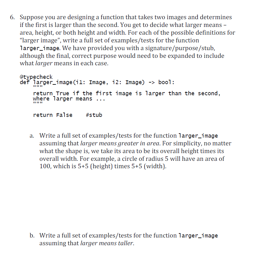 Solved How to Design Functions Worksheet 1. For each of the | Chegg.com