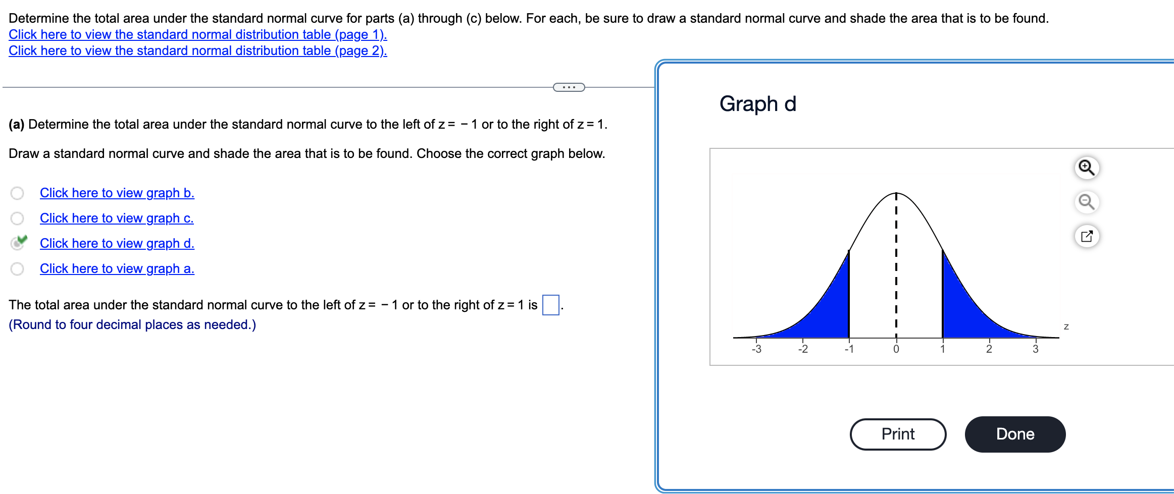 Solved Determine the total area under the standard normal | Chegg.com