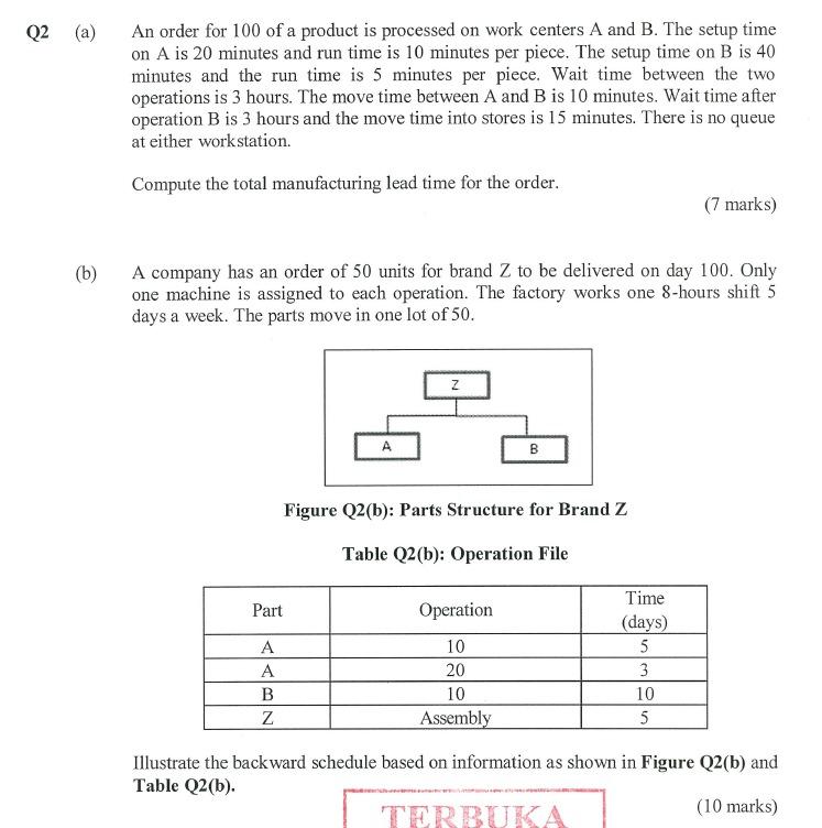 Solved (a) An order for 100 of a product is processed on | Chegg.com