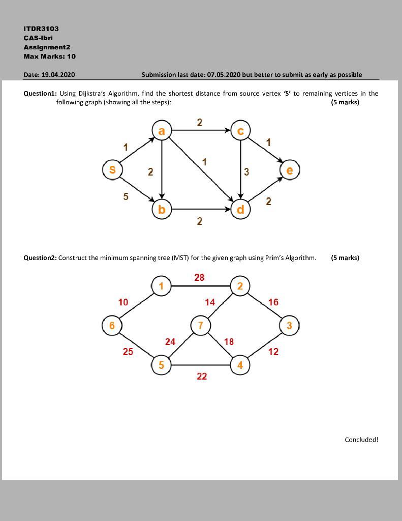 Solved ITDR3103 CAS-Ibri Assignment2 Max Marks: 10 Date: | Chegg.com