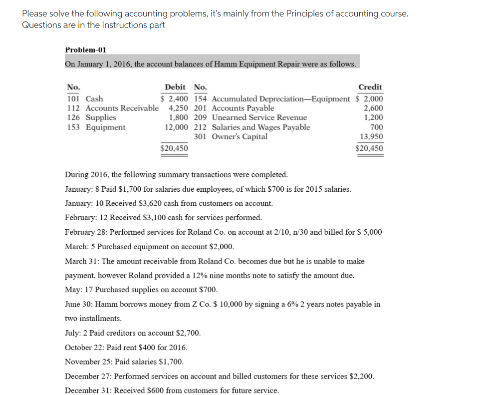 Solved Please solve the following accounting problems, it's | Chegg.com