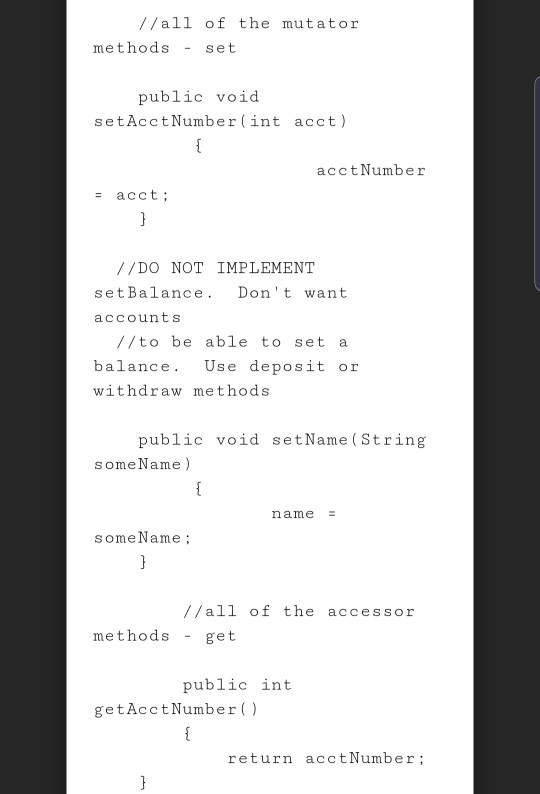 Solved 1. Download BankAccount.java and Bank.java and run. | Chegg.com