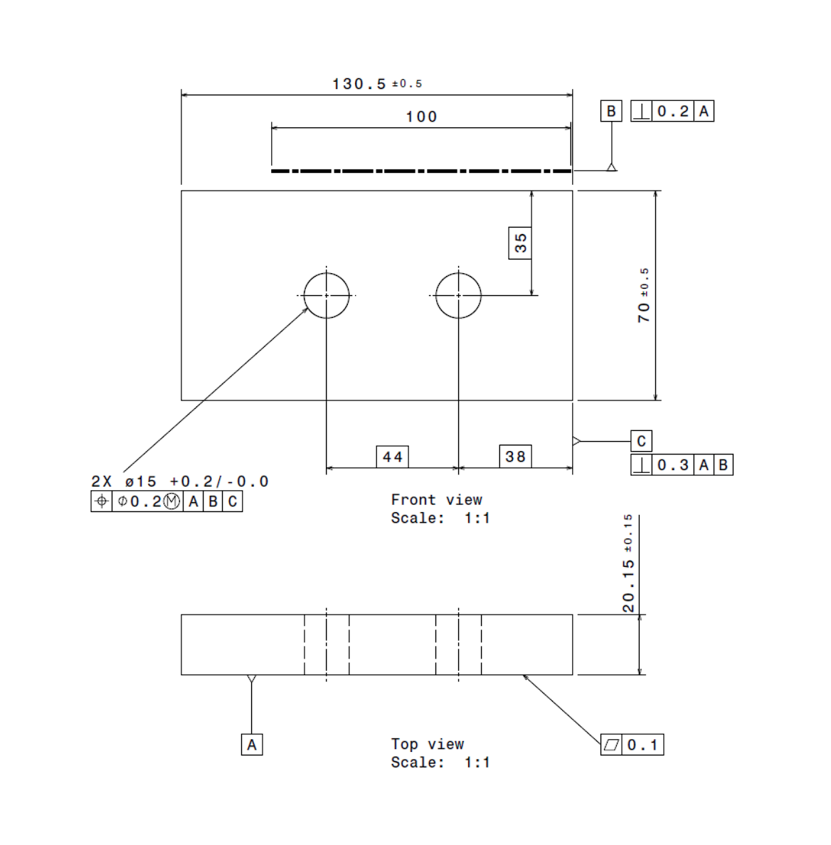Solved 1) Design a functional gauge to inspect the holes of | Chegg.com
