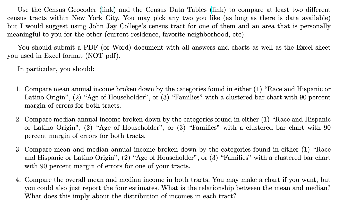 Solved Use the Census Geocoder (link) and the Census Data | Chegg.com