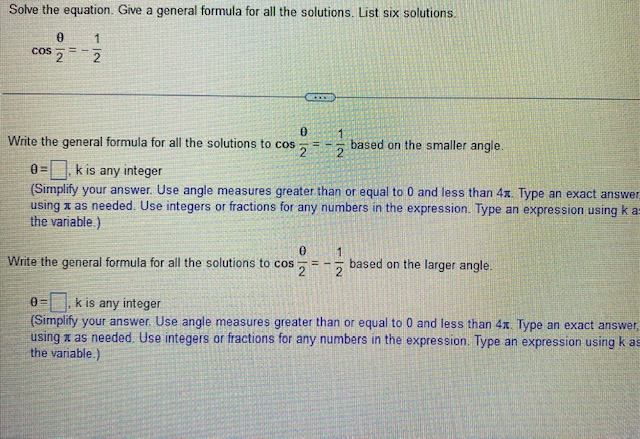 Solved Solve the equation. Give a general formula for all | Chegg.com