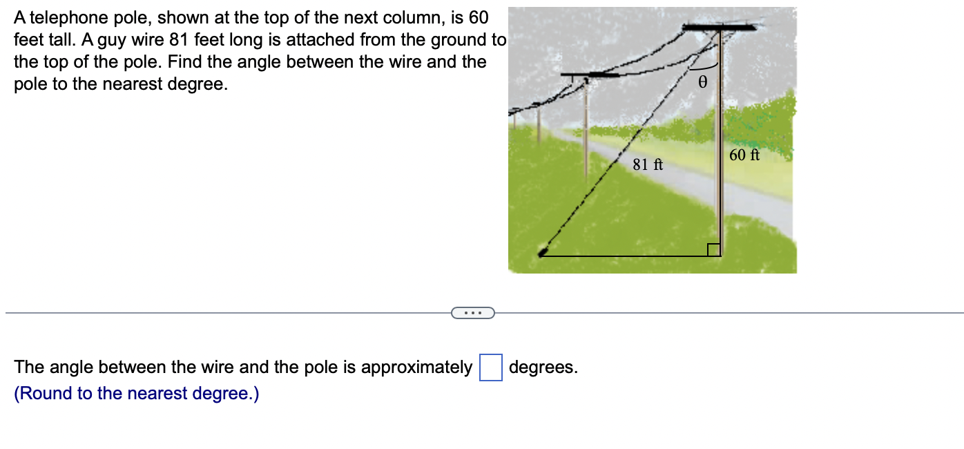 Solved A telephone pole, shown at the top of the next | Chegg.com