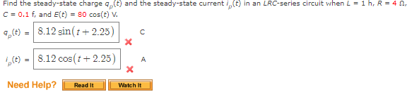 Solved Find the steady-state charge qp(t) and the | Chegg.com