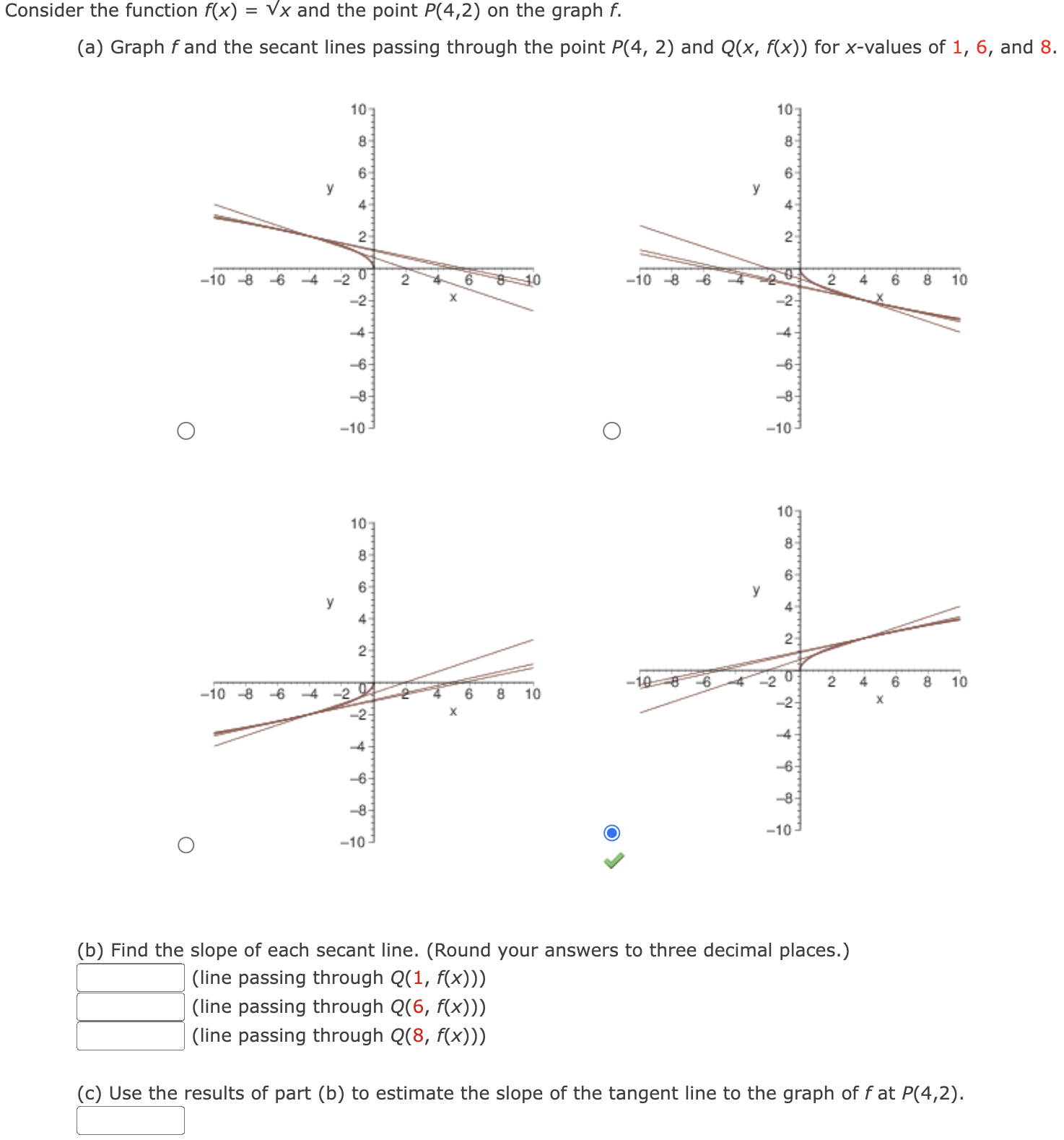 Solved Consider the function f(x)=x2 ﻿and the point P(4,2) | Chegg.com