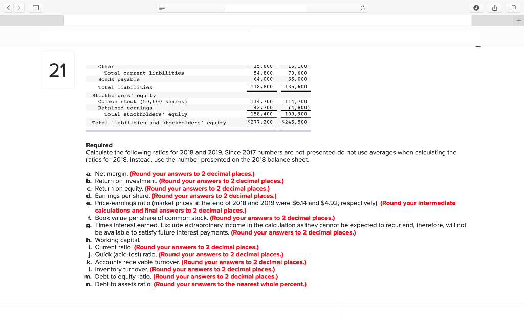 Solved 21 The following financial statements apply to Walton | Chegg.com