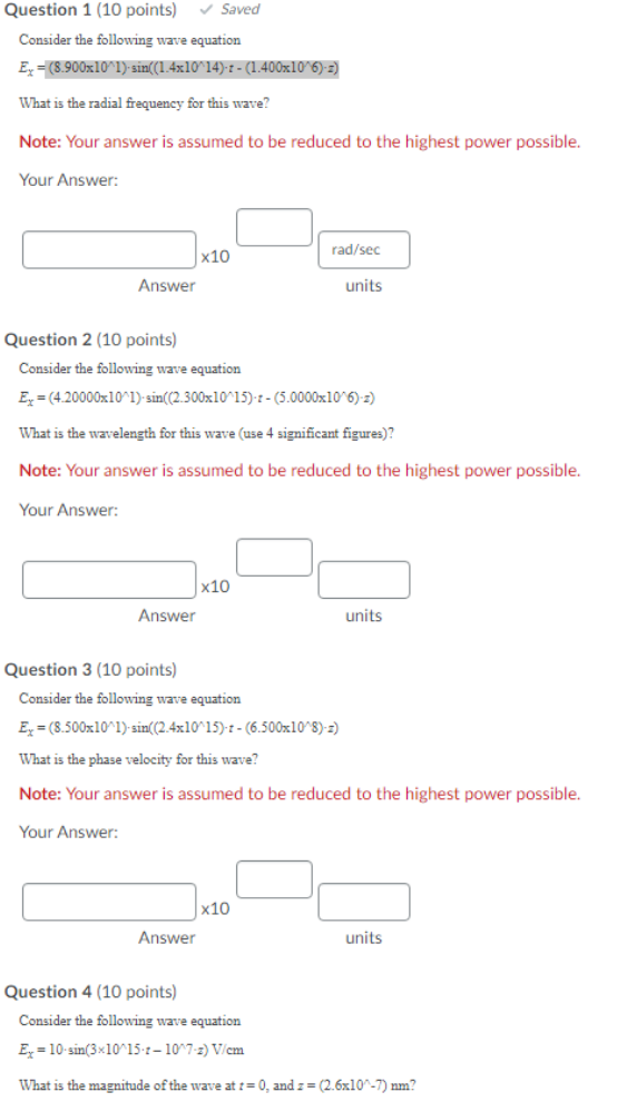 Solved Question 1 (10 points) Saved Consider the following | Chegg.com