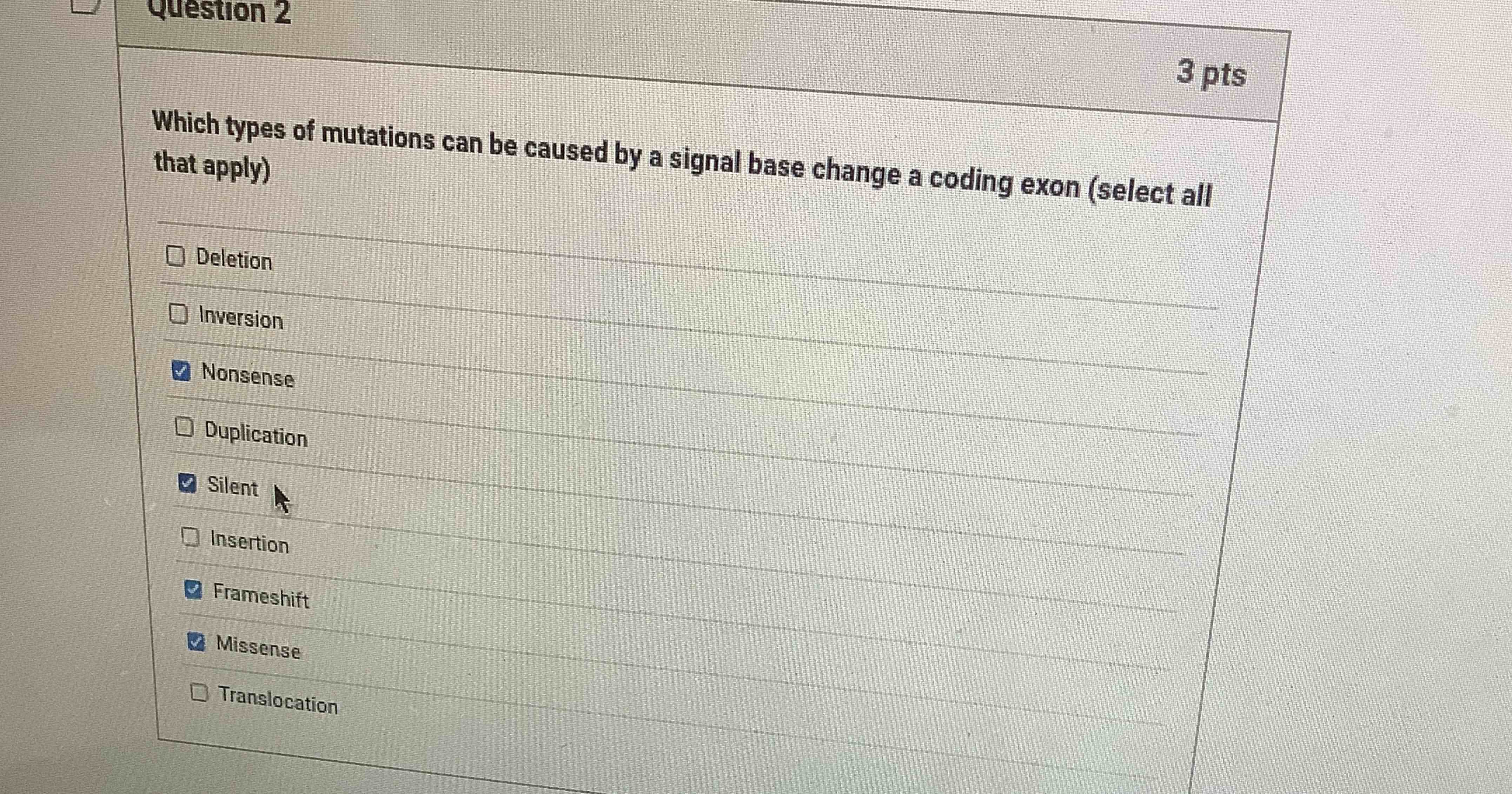 High Quality SOLUTION yuestion 2Which types of mutations can be caused by a | Chegg.com
