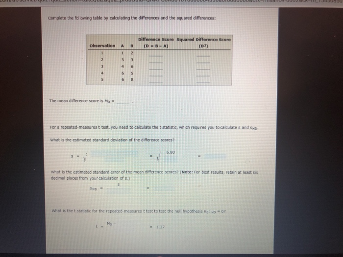 Solved Complete the following table by calculating the | Chegg.com