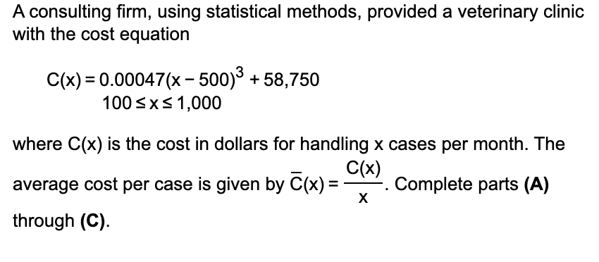 Solved A consulting firm, using statistical methods, | Chegg.com