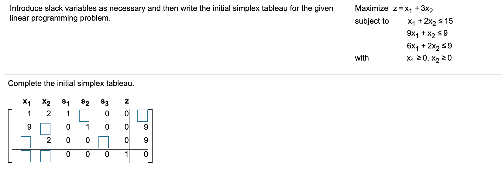 Solved Introduce slack variables as necessary and then write | Chegg.com