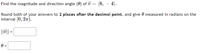 Solved For the following two vectors, (a) calculate their | Chegg.com