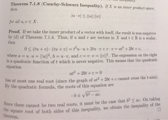 Solved if 6. Prove that equality holds in the Cauchy-Schwarz | Chegg.com