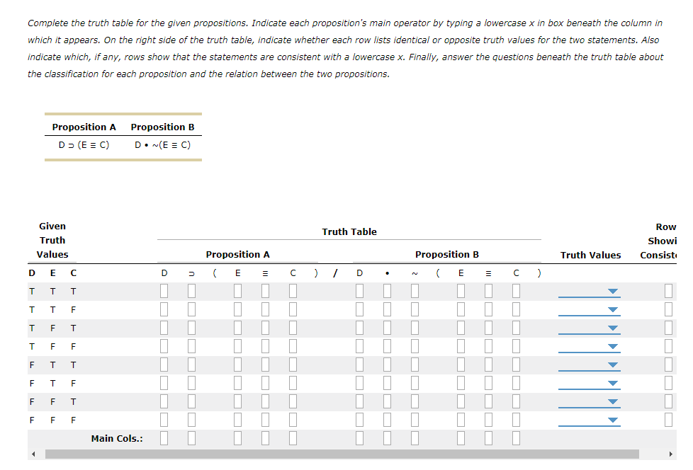 Solved Complete the truth table for the given propositions. | Chegg.com