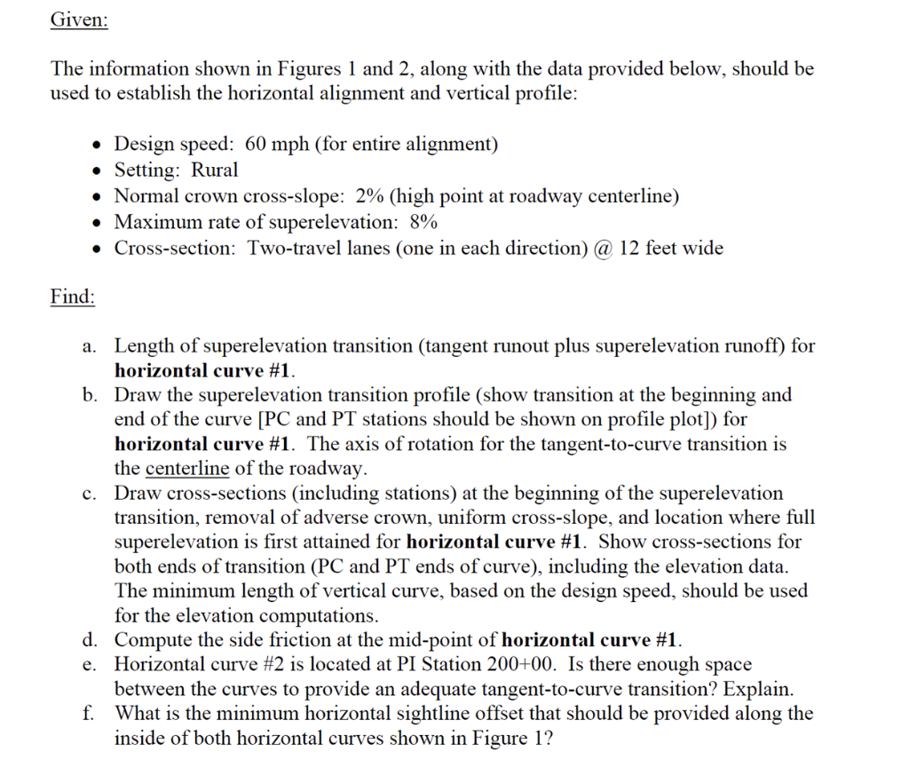 Solved Figure 1. Horizontal Alignment for Problem \#1Given: | Chegg.com