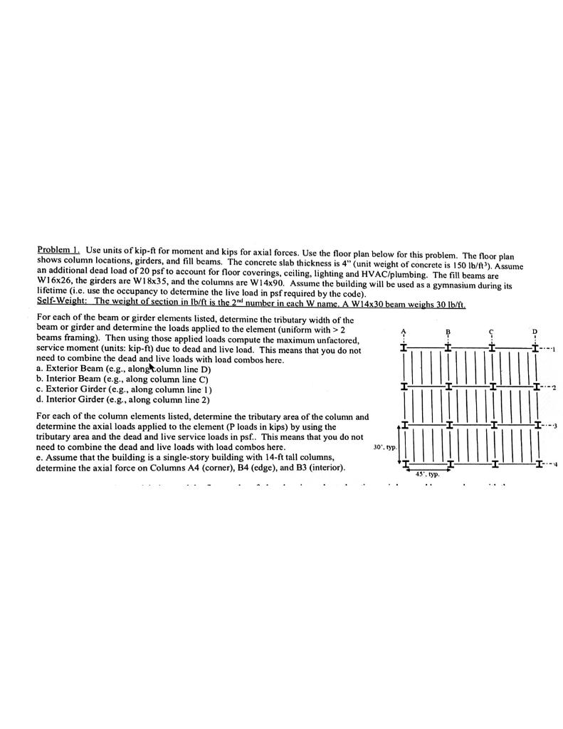 I---1 Problem 1. Use units of kip-ft for moment and | Chegg.com