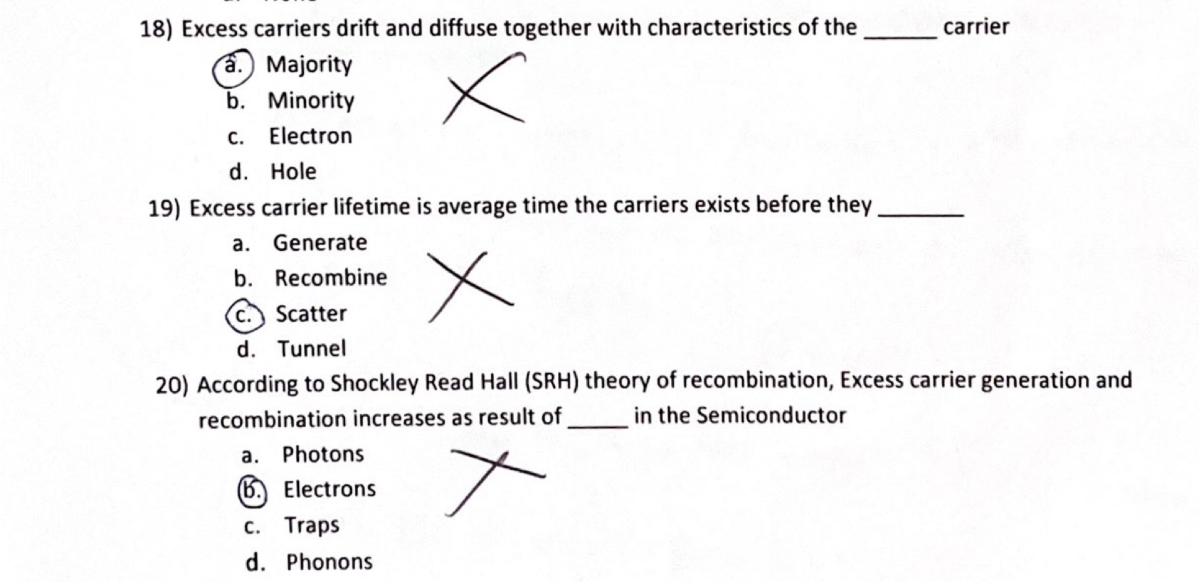 Solved 18) Excess carriers drift and diffuse together with | Chegg.com