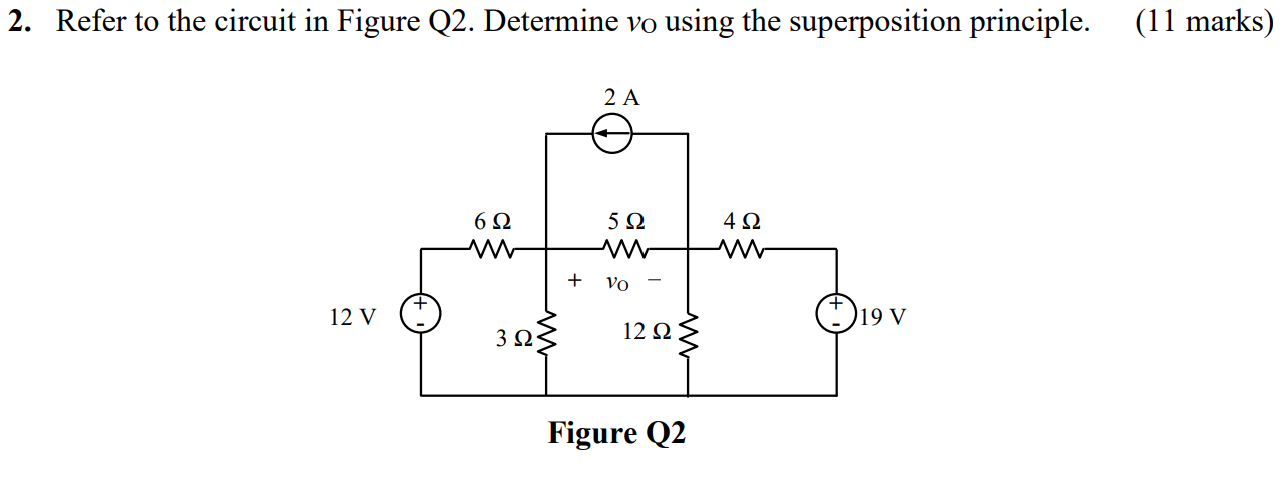 Solved Refer to the circuit in Figure Q2. Determine v_(0) | Chegg.com